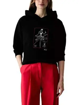 Karl Lagerfeld Sketch-print Hoodie - Black