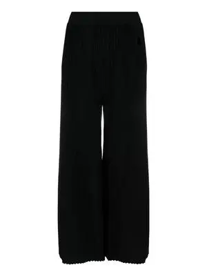 Stella McCartney Plissé Palazzo Pants - Black