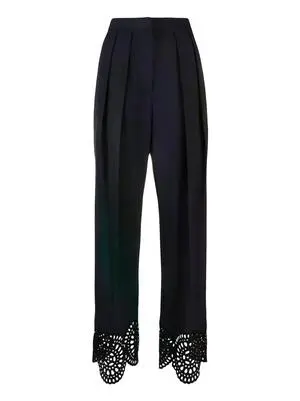 Stella McCartney Broderie Anglaise-trimmed Trousers - Blue