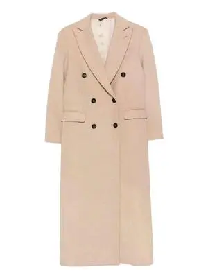 ERALDO Double-breasted Peaked-lapel Coat - Neutrals