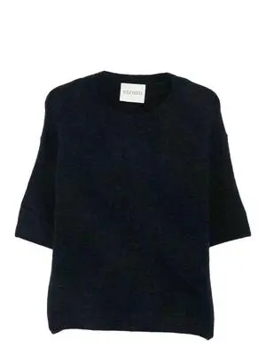 Closed Short-sleeve Crew-neck Sweater - Blue
