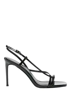 SERGIO MORETTI FIRENZE Strappy Patent-finish Sandals - Black