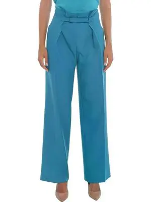 SUPER BLOND Buckle-fastening Pleated Trousers - Blue