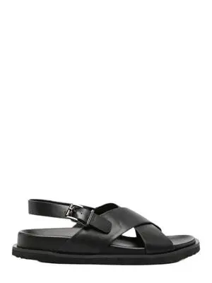 SERGIO MORETTI FIRENZE Crossover-strap Buckle-fastening Sandals - Black