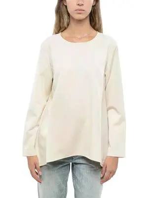 OBLÒ UNIQUE Oversized Asymmetric Blouse - Neutrals