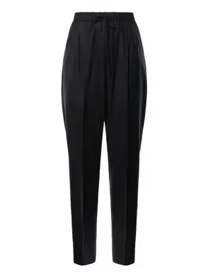 Max Mara Drawstring-waist Pleated Trousers - Black