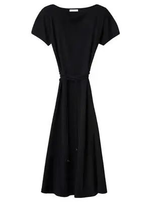 LEMAIRE Belted Dress In Heavy Cotton Jersey - Black