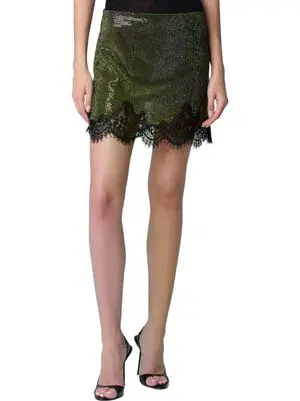 SELF-PORTRAIT Sequin-embellished Mini Skirt - Green