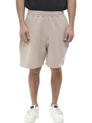CULTURA Embroidered Logo Cotton Shorts - Neutrals