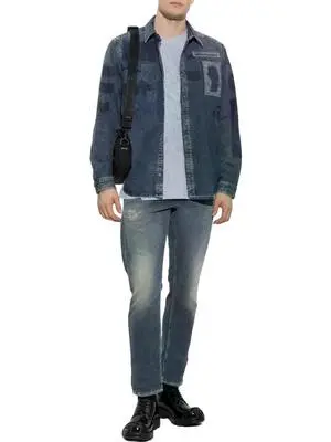 DIESEL® Patch-detail Denim Shirt - Blue
