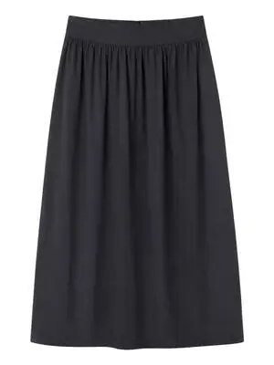 GRAN SASSO Pleated-waistband Flared Midi Skirt - Black
