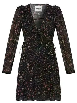 MARANT ETOILE Florel Floral-print Mini Dress - Black