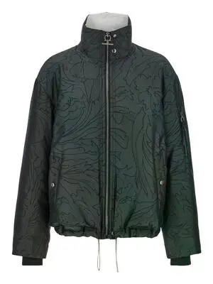 FERRAGAMO Floral-print Bomber Jacket - Blue