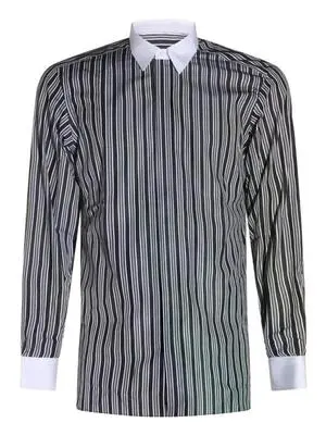 TOM FORD Vertical-stripe Long-sleeve Shirt - Black