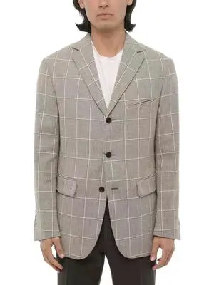 Corneliani Checked Single-breasted Circle Blazer - Neutrals