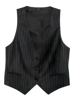 TOM FORD Pinstripe-pattern Waistcoat - Black