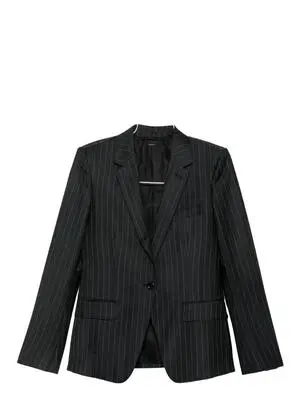 TOM FORD Pinstripe-pattern Single-breasted Blazer - Black