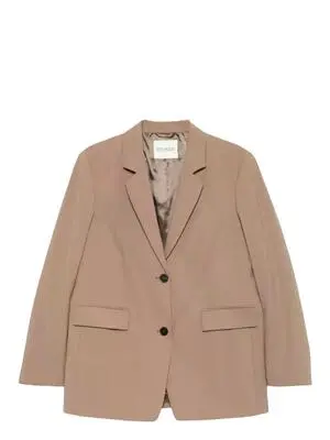 Closed Single-breasted Notched-lapels Blazer - Neutrals