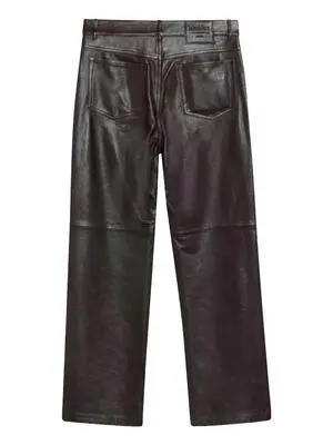 Max Mara Straight-leg Leather Trousers - Brown