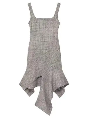 Stella McCartney Wool Mouline Asymmetric Dress - Grey