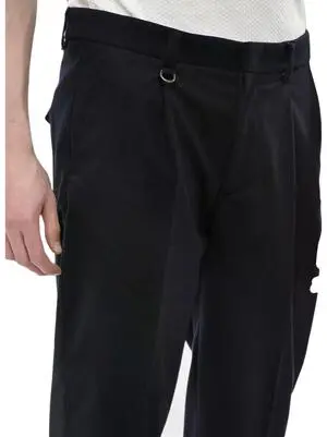 PAOLO PECORA Pleated-design Belt-loop Trousers - Black