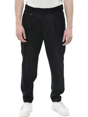 PAOLO PECORA Pleated-design Belt-loop Trousers - Black
