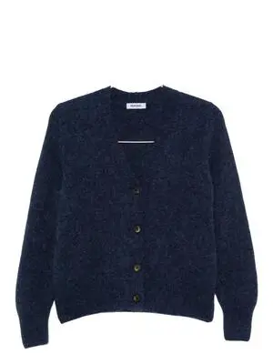 BASE Wool V-necked Cardigan - Blue