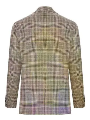 LARDINI Prince Of Wales Check Wool Blazer - Neutrals