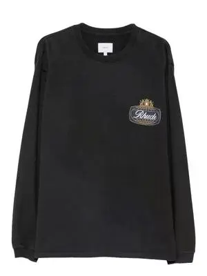 Rhude Logo-print Long-sleeve T-shirt - Black