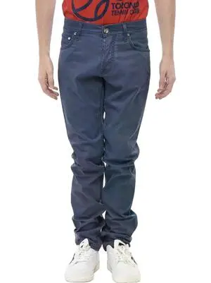 Corneliani Straight-fit Embroidered-logo Jeans - Blue