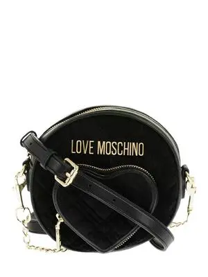 Moschino Heart-shaped Pocket Round Mini Crossbody Bag - Black