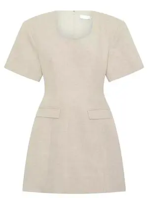 Anna Quan Hayden Scoop-neck Mini Dress - Neutrals