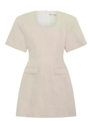 Anna Quan Hayden Scoop-neck Mini Dress - Neutrals