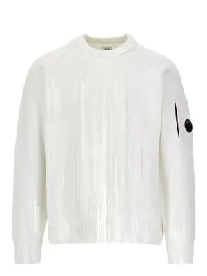 C.P. COMPANY Lens-detail Ribbed-knit Sweater - Neutrals