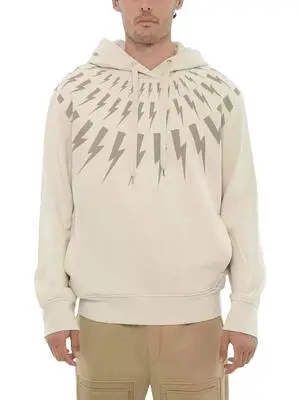 Neil Barrett Fairisle Thunderbolt Hoodie - Neutrals