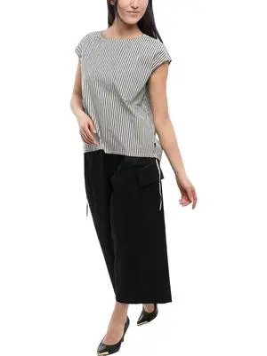 Woolrich Striped Drawstring-hem Cotton Blouse - Blue