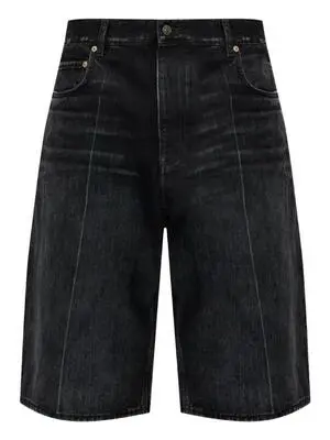 Balenciaga Panelled Distressed-finish Shorts - Black