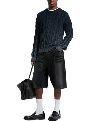 Balenciaga Paneled Denim Shorts - Black