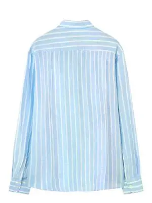 BASTONCINO Vertical-stripe Long-sleeve Shirt - Blue