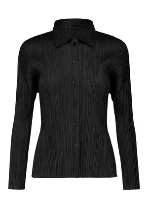Issey Miyake Pleated Button-up Shirt - Black