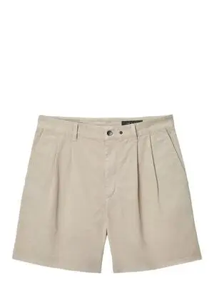 Rag & Bone Pleated Frayed-hem Shorts - Neutrals