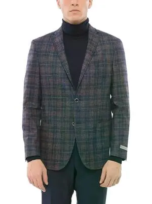 Corneliani Check-pattern Single-breasted Blazer - Blue