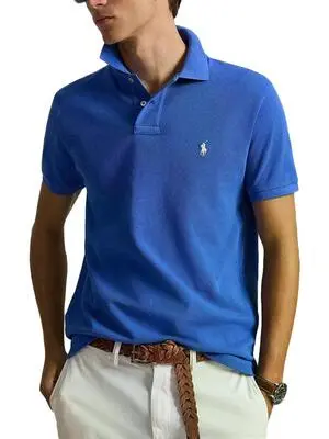 Polo Ralph Lauren Logo-embroidered Piqué-knit Polo Shirt - Blue