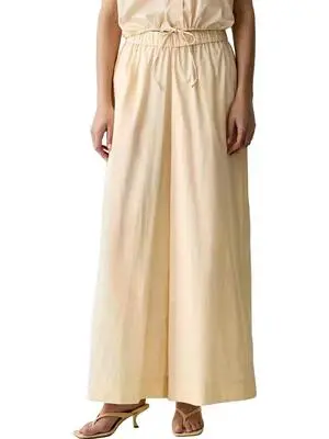 BENETTON Drawstring-waist Wide-leg Trousers - Neutrals