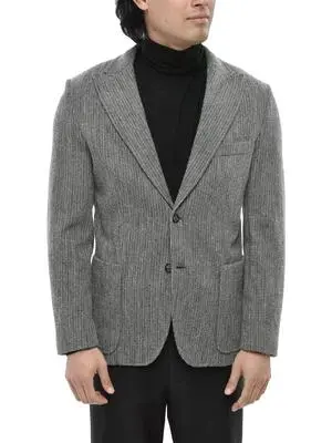 PAOLO PECORA Single-breasted Notched-lapel Blazer - Grey