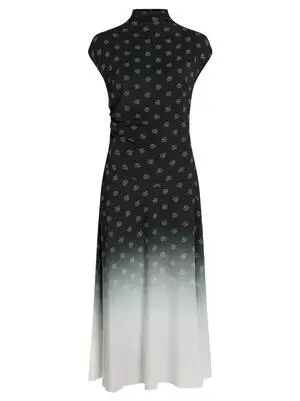 Karl Lagerfeld Logo-print Ombré Midi Dress - Black