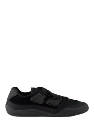 Prada Speedrock Leather And Mesh Fabric Sneakers - Black