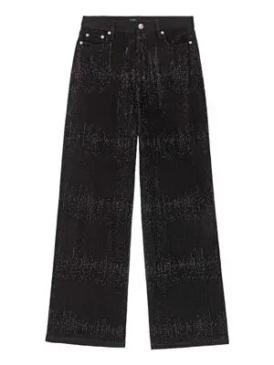 Maje Rhinestone-embellished Wide-leg Jeans - Black