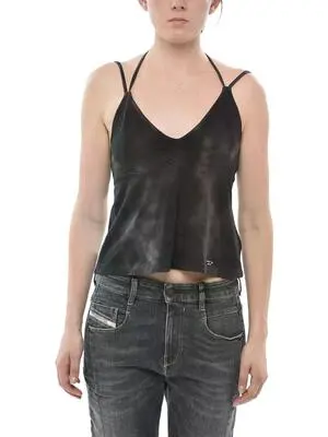 DIESEL® Faded-effect V-neck Top - Black