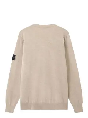 Stone Island Logo-patch Crew-neck Sweater - Neutrals
